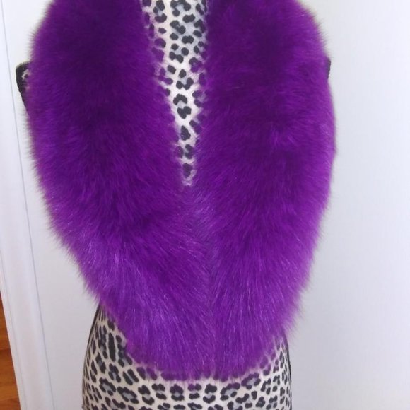 Accessories | New Real Fox Fur Purple Collar Scarf Scarveluv This ...